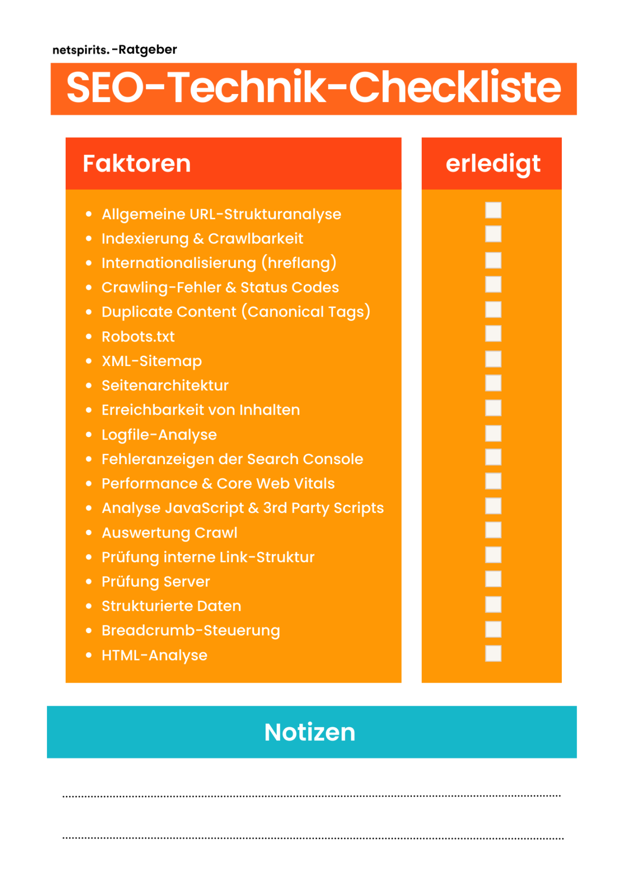 Technische SEO einfach erklärt Checkliste als PDF